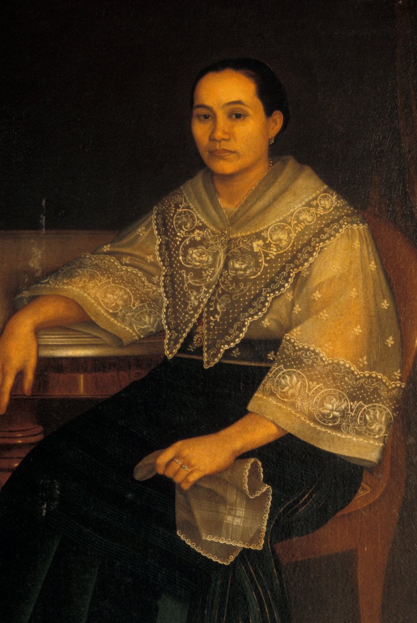 Portrait of a woman in traditional Filipino costume