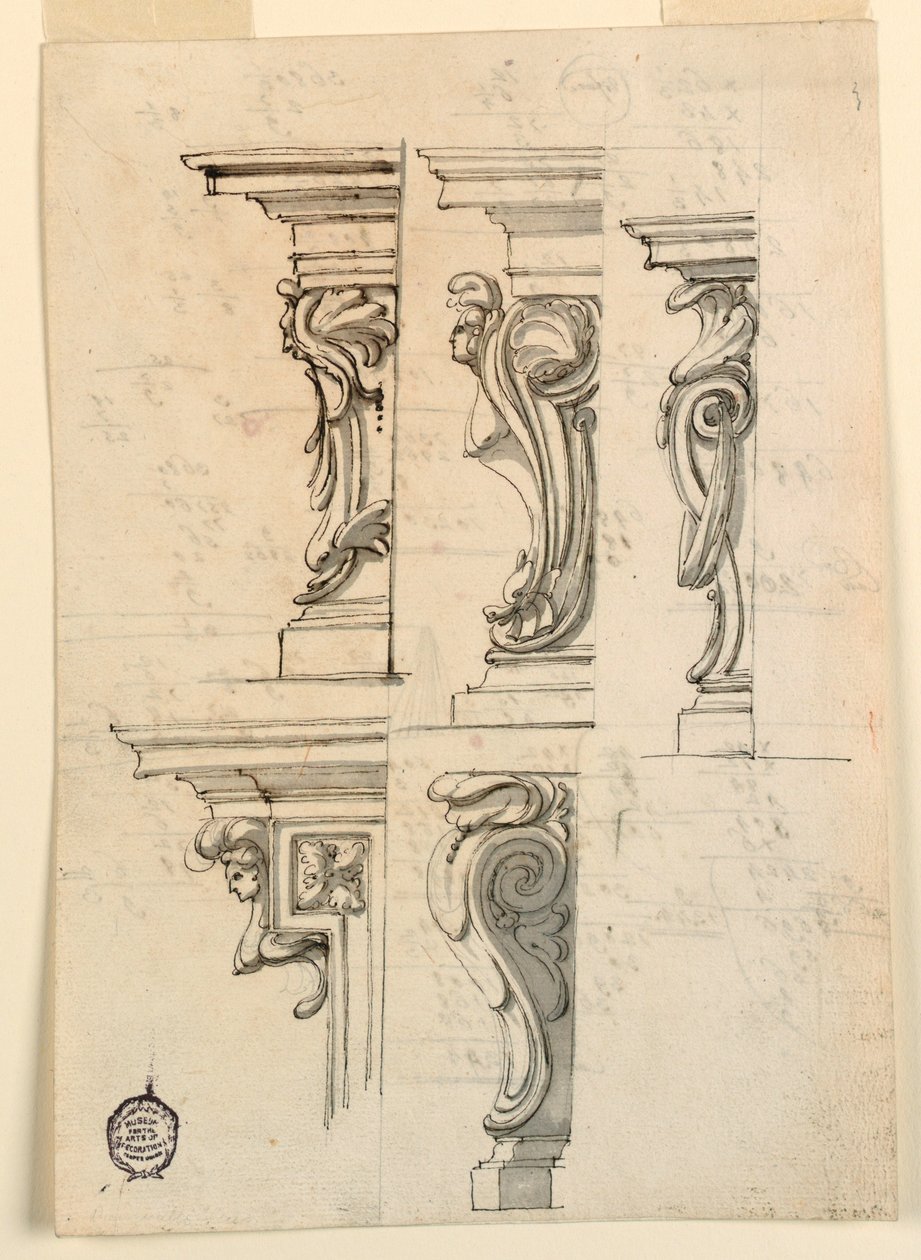 Five Corner Motifs, ca. 1750 by Filippo Marchionni