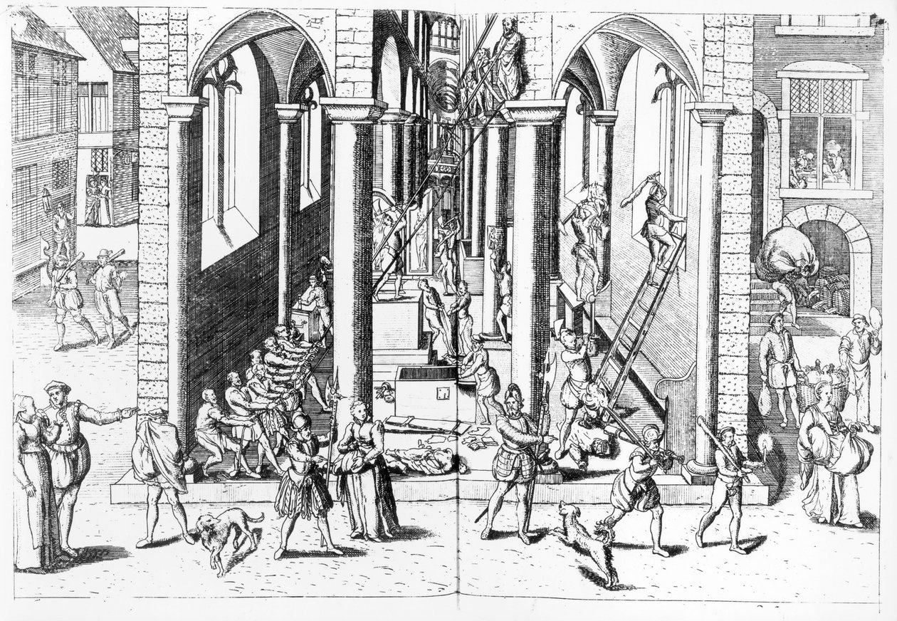 Calvinists Destroying Statues in the Catholic Churches, 1566