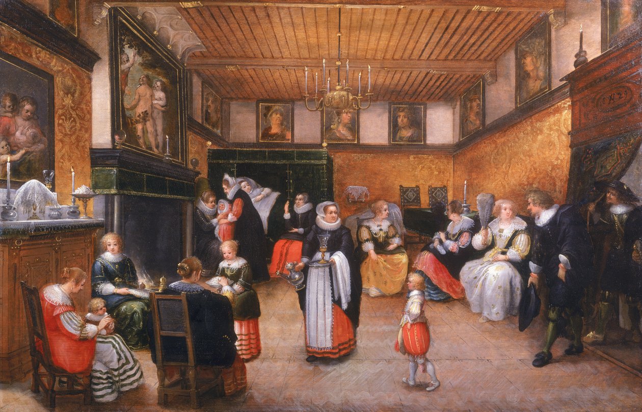 A Christening Party, 1629 by Flemish School