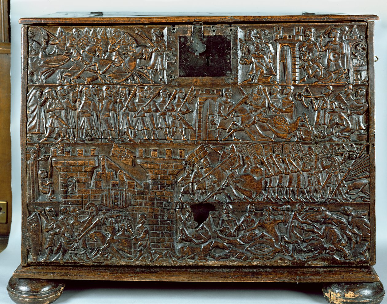 The Courtrai Chest Depicting Scenes from the Battle of the Golden Spurs ...
