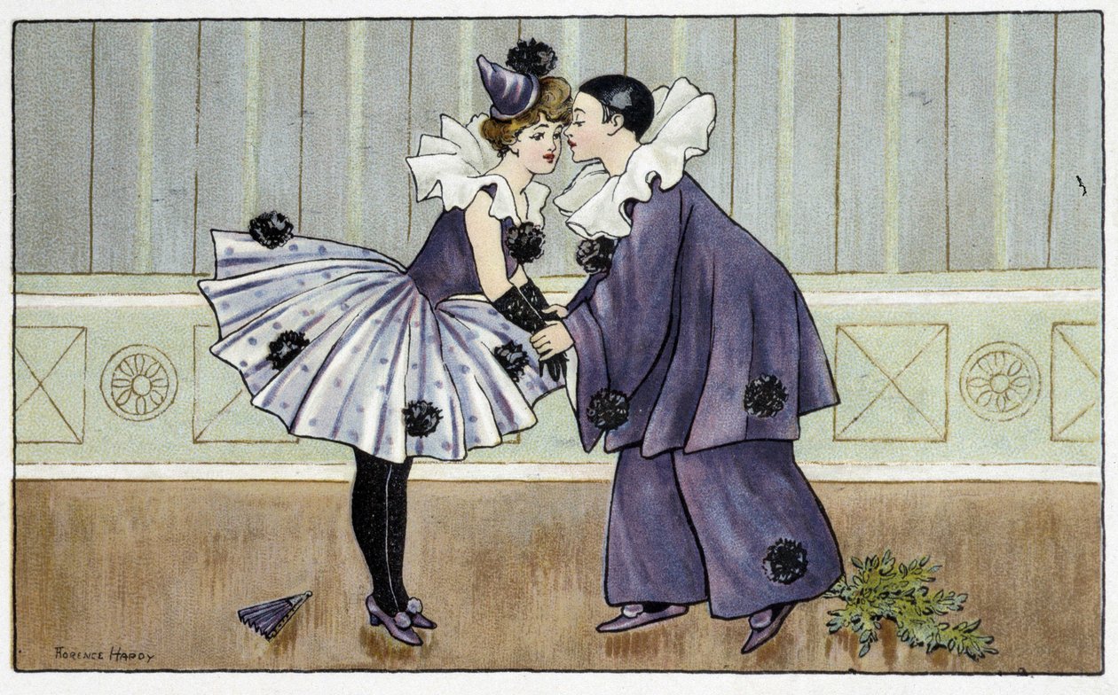 Pierrot and Colombine - by Florence Hardy, early 20th century