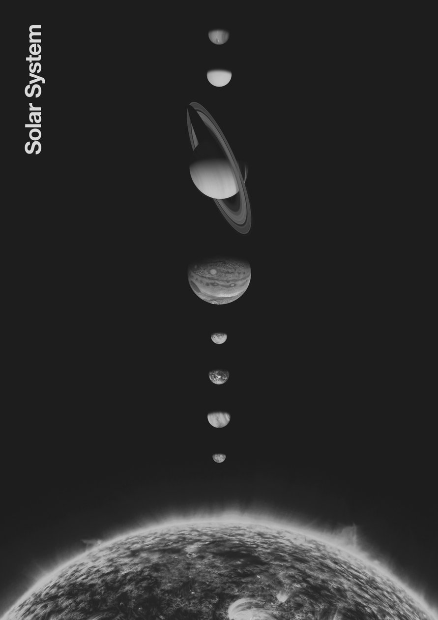 Solar System - Minimal by Florent Bodart: Fine art print