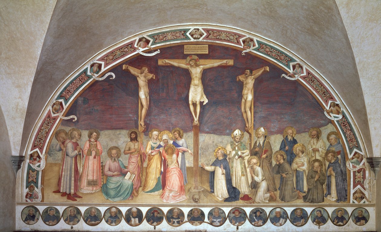 The Crucifixion, with SS. Cosmas, Damian, Francis and Bernard