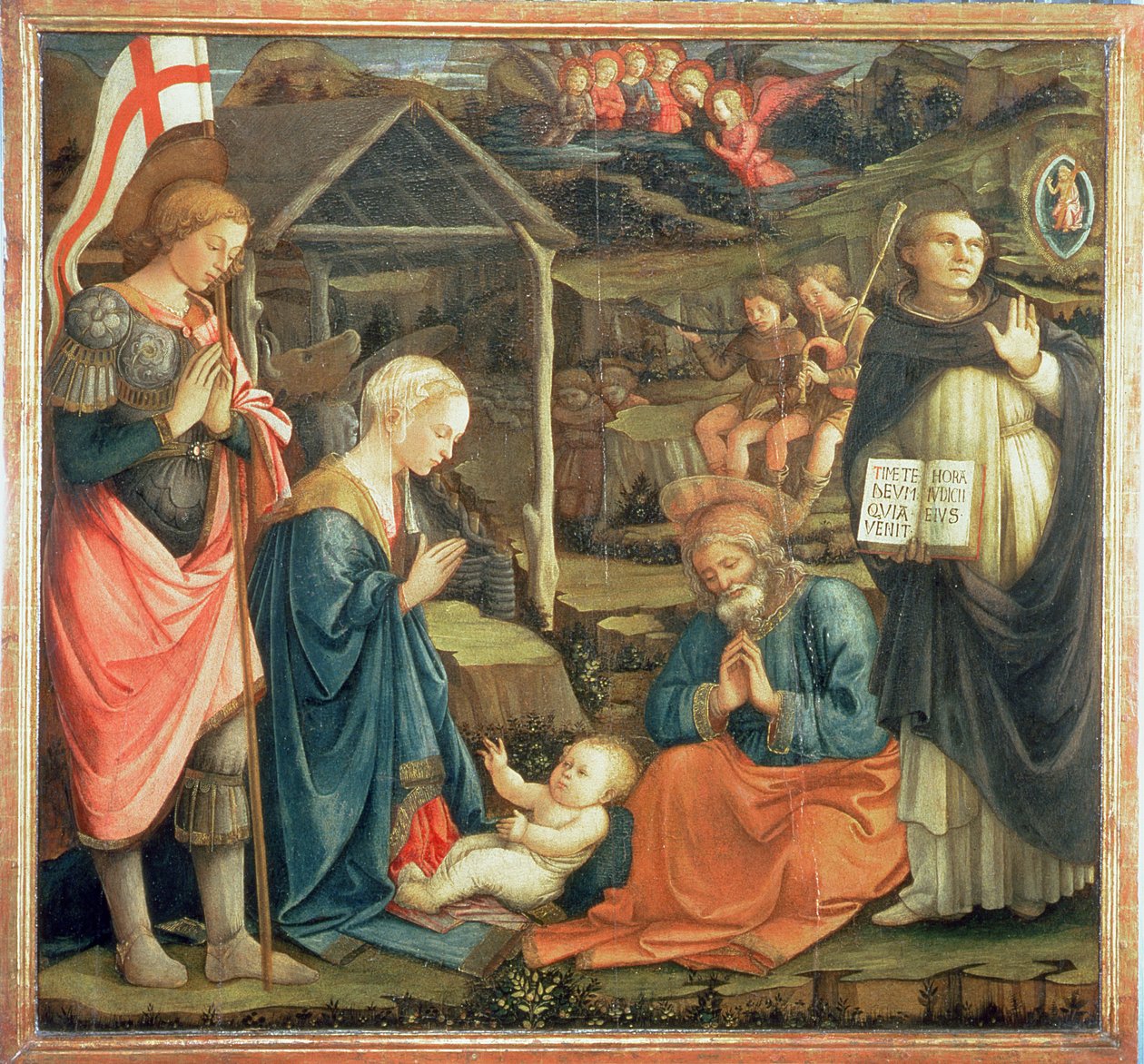 The Nativity with SS. Michael and Dominic