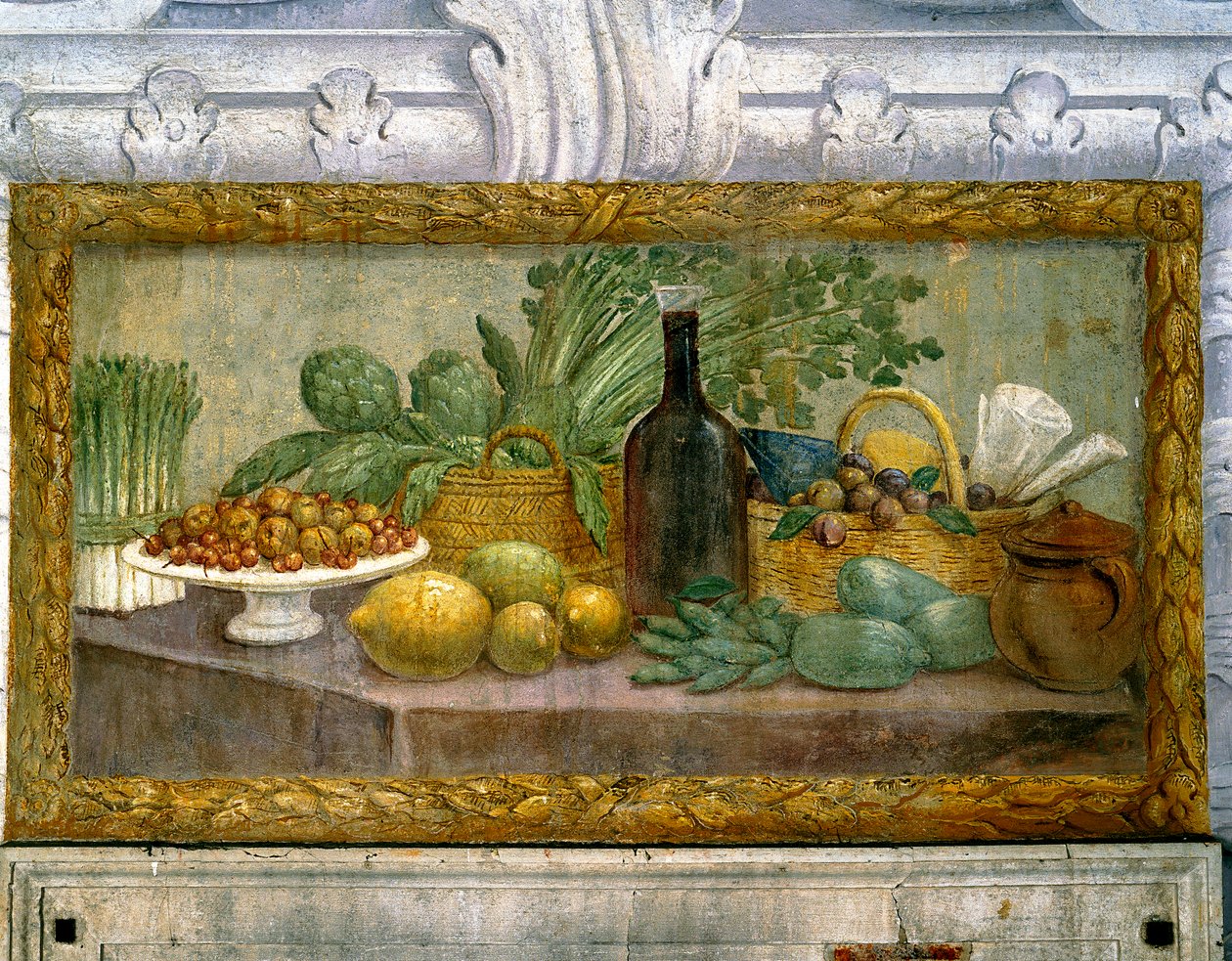 Still Life with a Basket of Artichokes by Francesco Ferrari