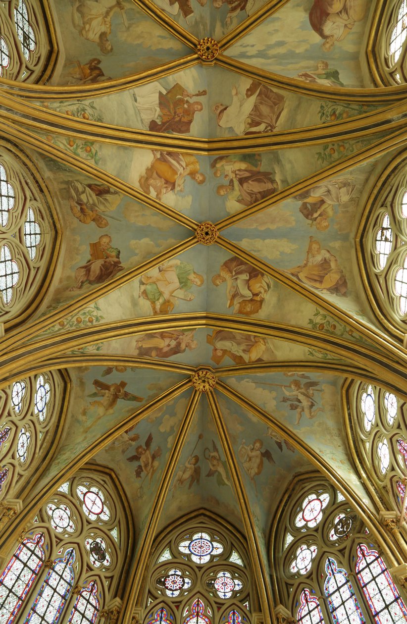 The Vaults of the Rayonnant Chapel of the Abbey with Renaissance Paintings