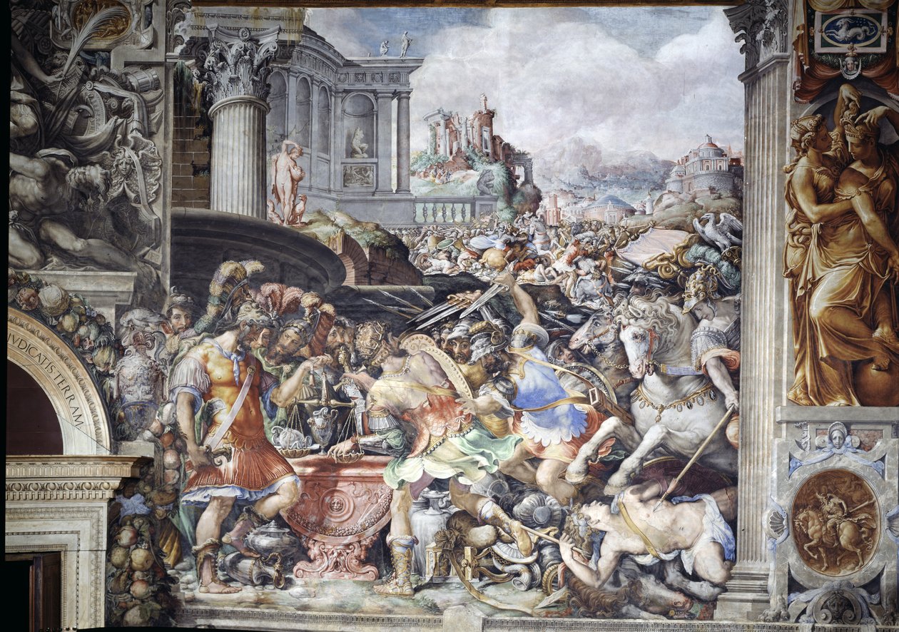 Marcus Furius Camillus (447-365 BC) forbidding the weighing of gold ...