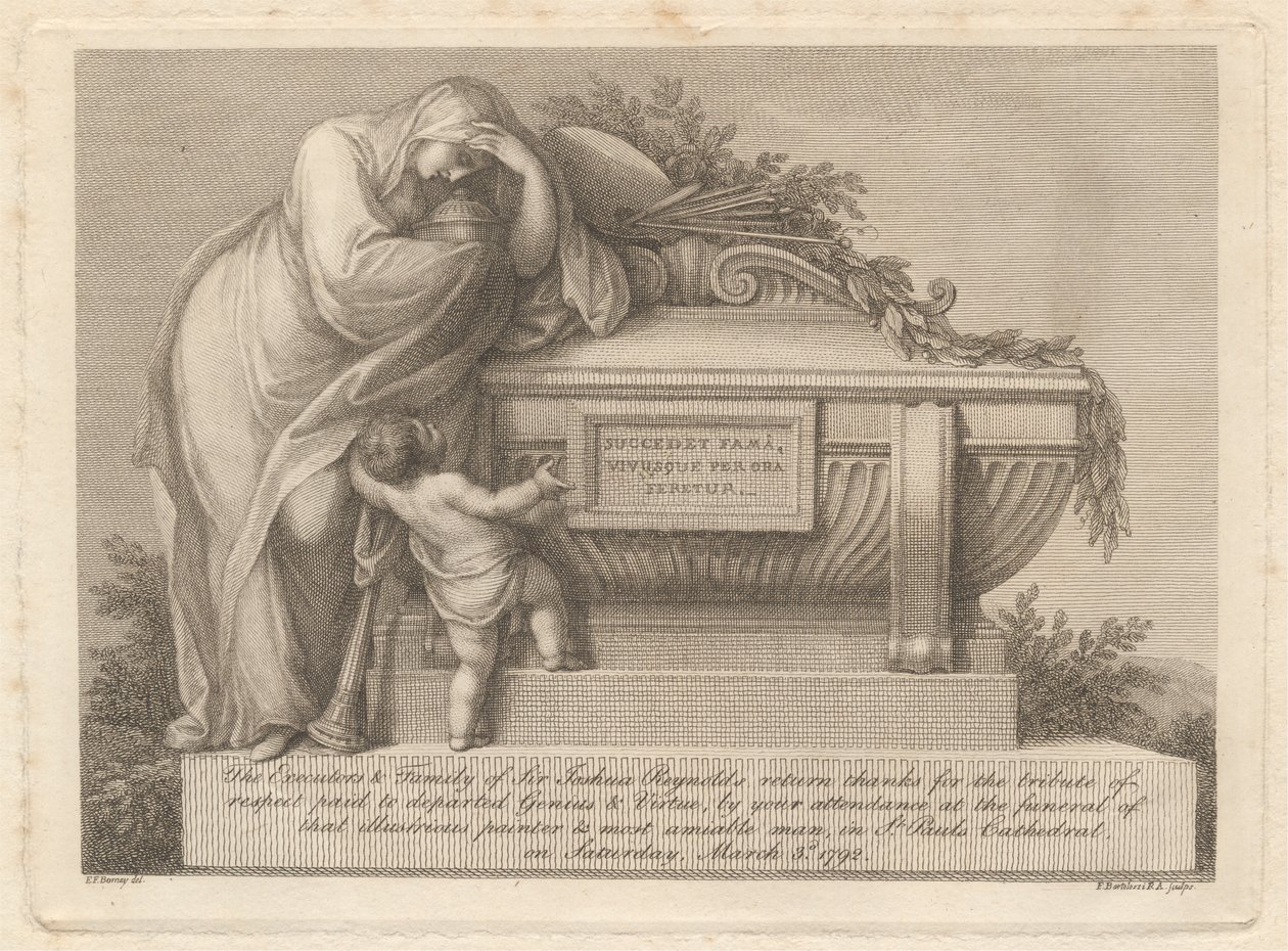 Funeral Card of Sir Joshua Reynolds by Francesco Bartolozzi