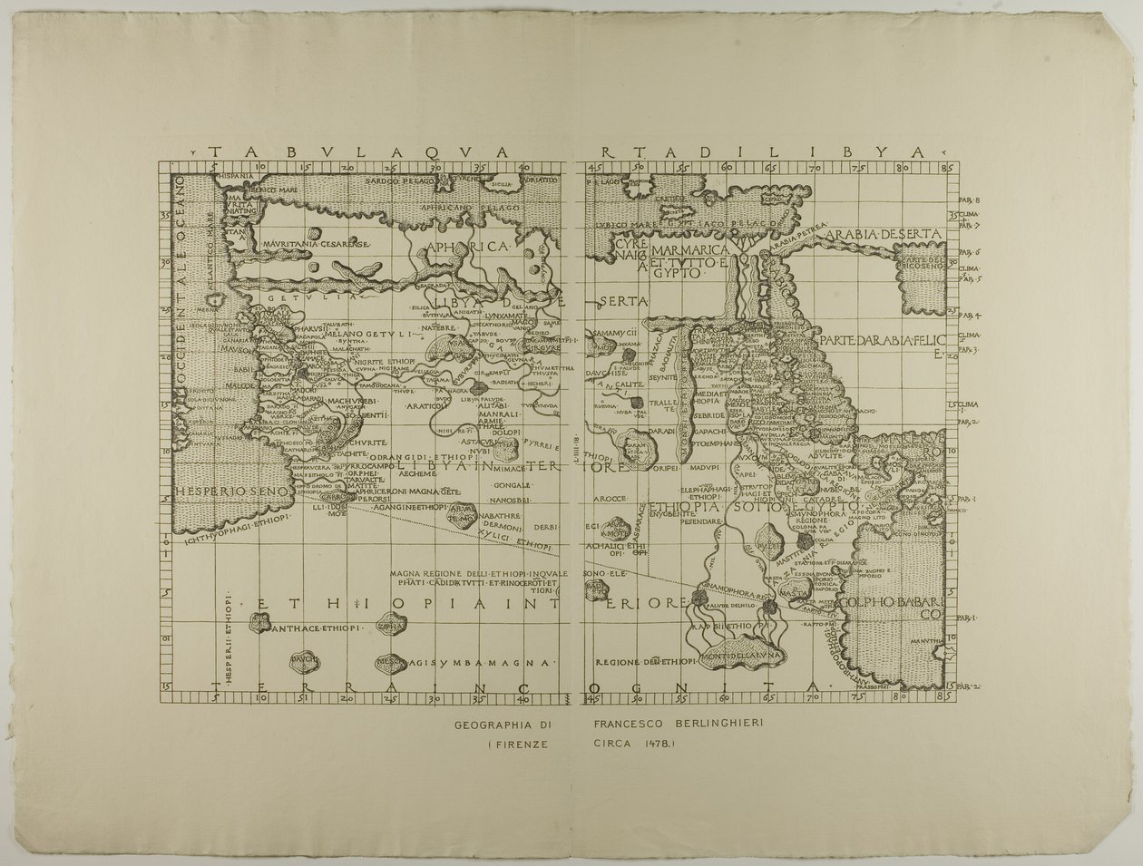 Map of Libya, the Middle East and North Africa