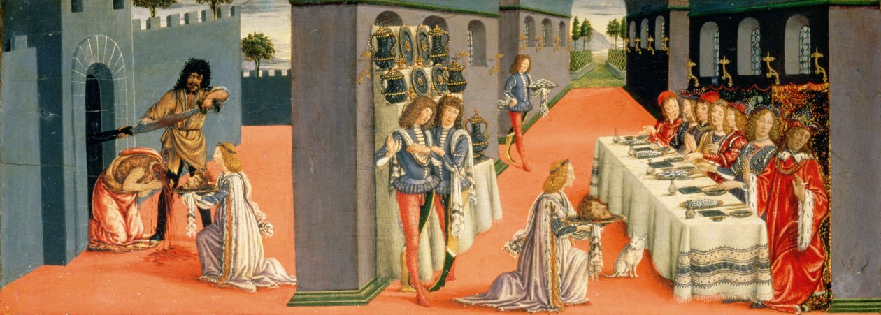 Scenes from the Martyrdom of St. John the Baptist, predella panel from ...