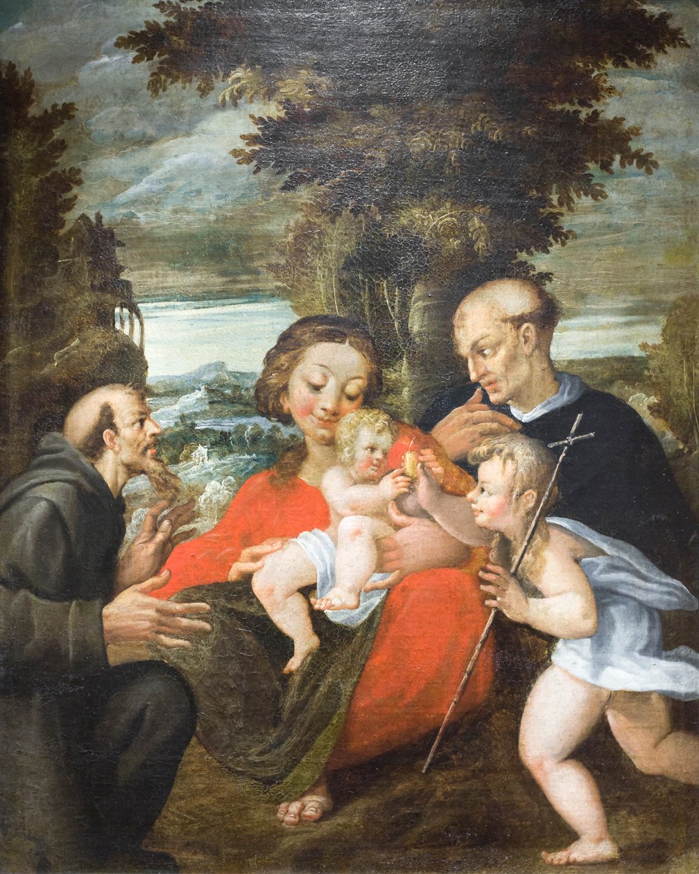 Madonna and Child, St John, St Francis and a Benedictine Saint