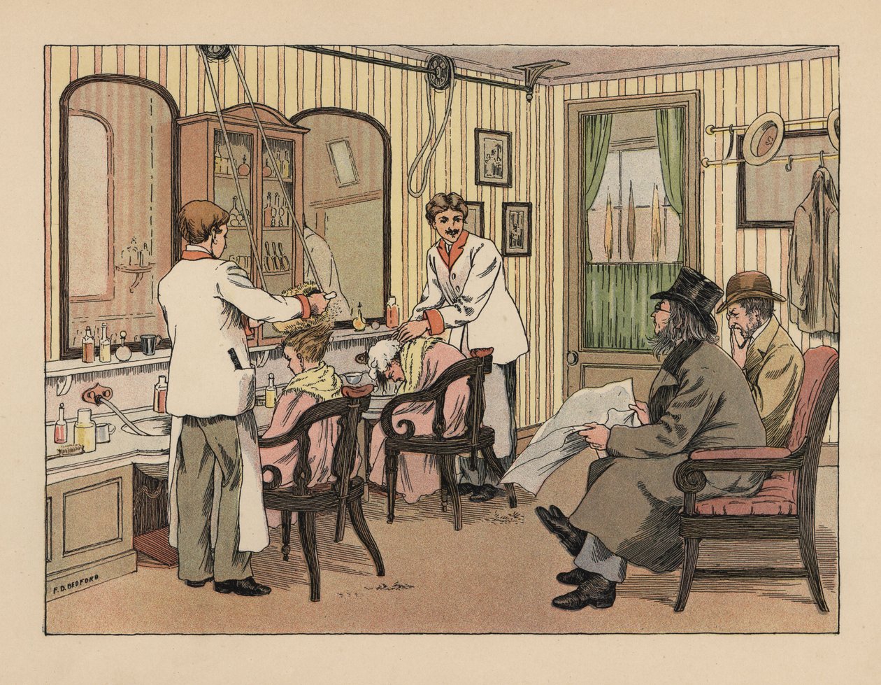 Victorian Gents at a Barber Shop, from The Book of Shops