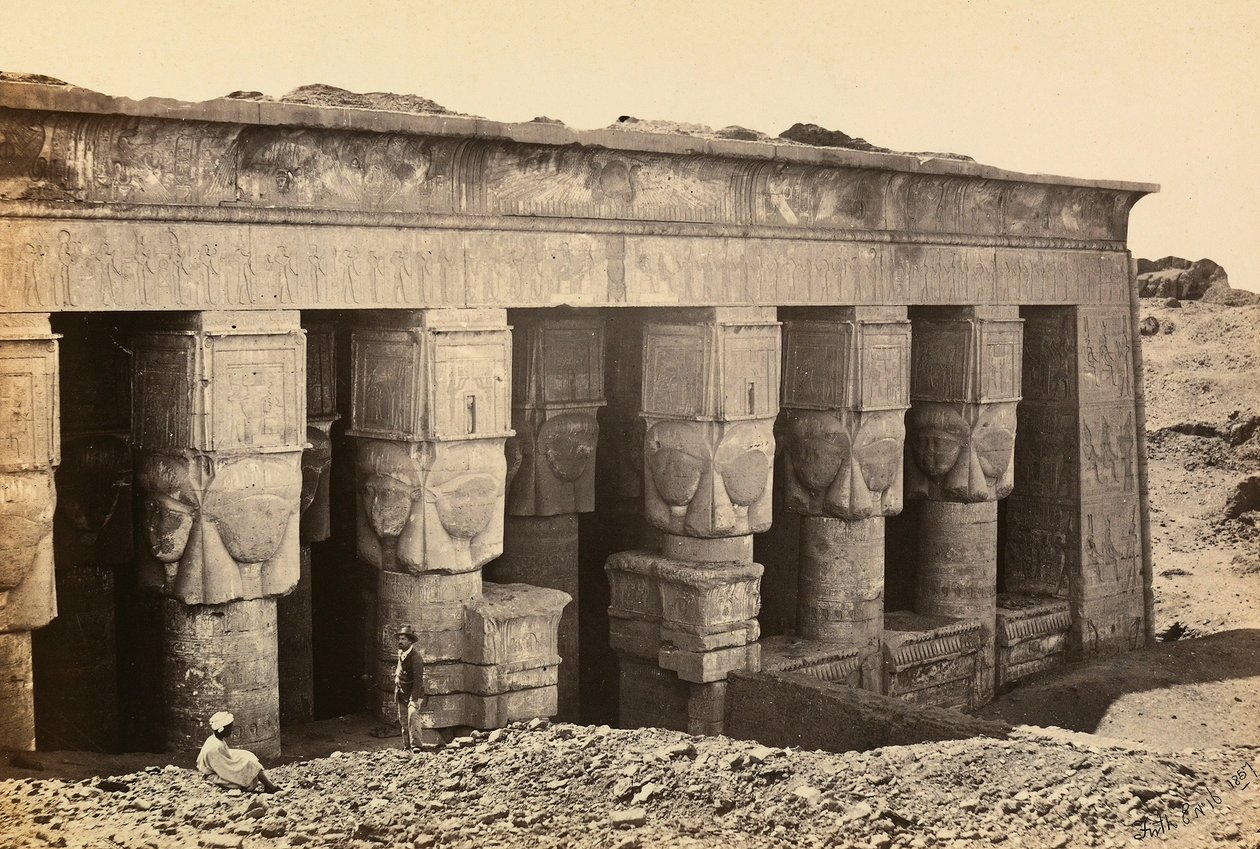 Facade of the pronaos of the Roman-era temple dedicated to the goddess ...