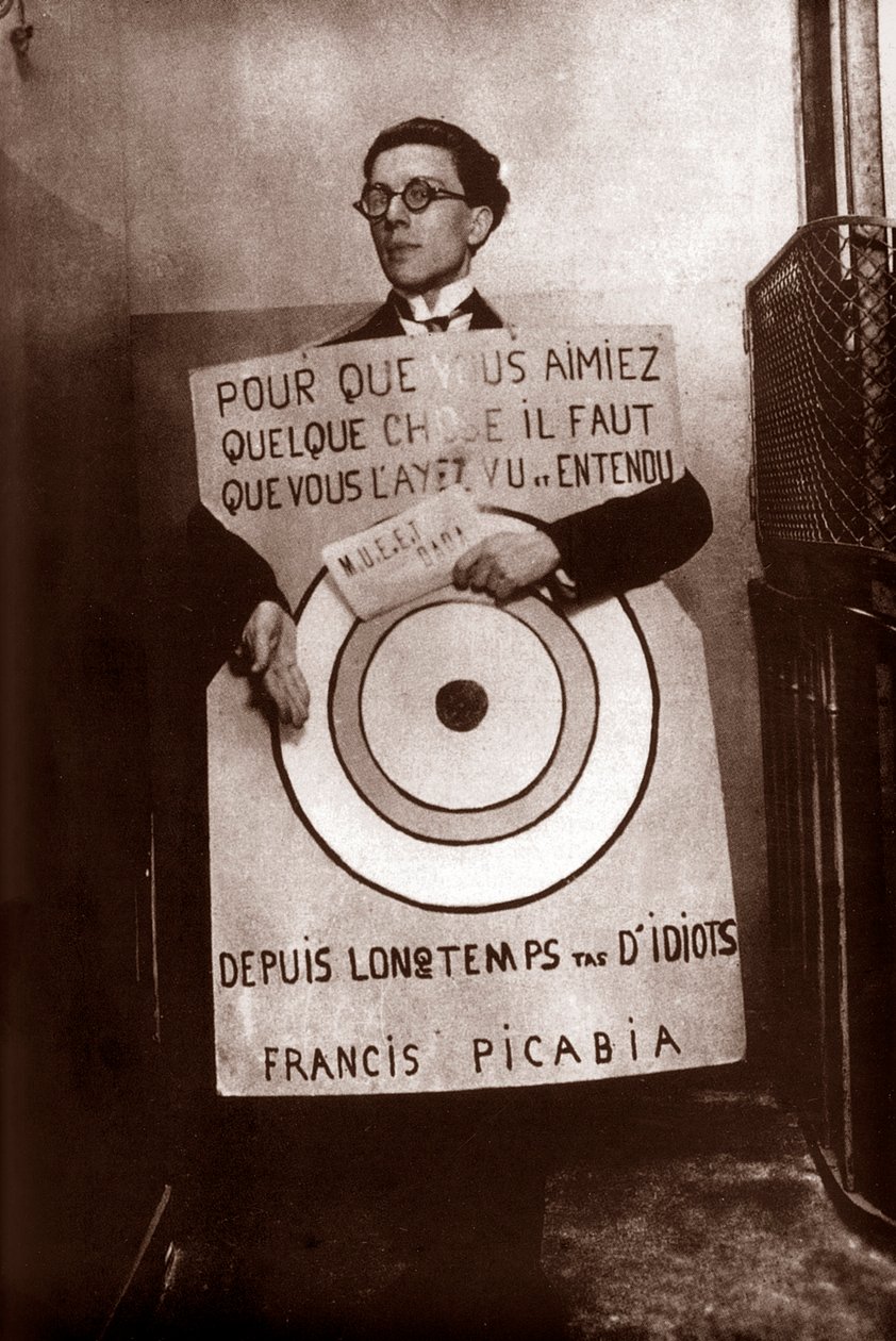 Andre Breton as Target Sandwich Man at Dada Festival, Paris, March 27