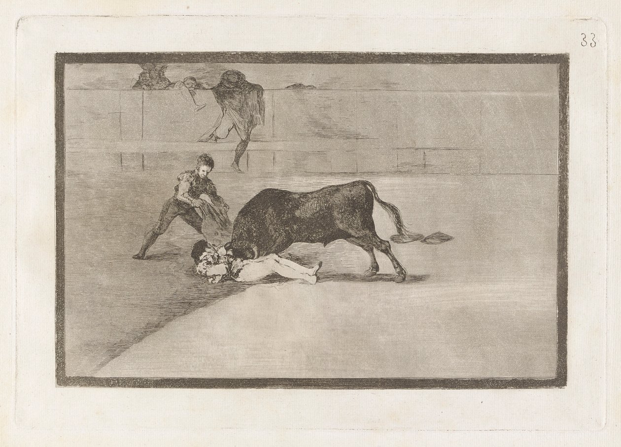 The Unlucky Death of Pepe Illo in the Ring at Madrid, Plate 33 from La ...