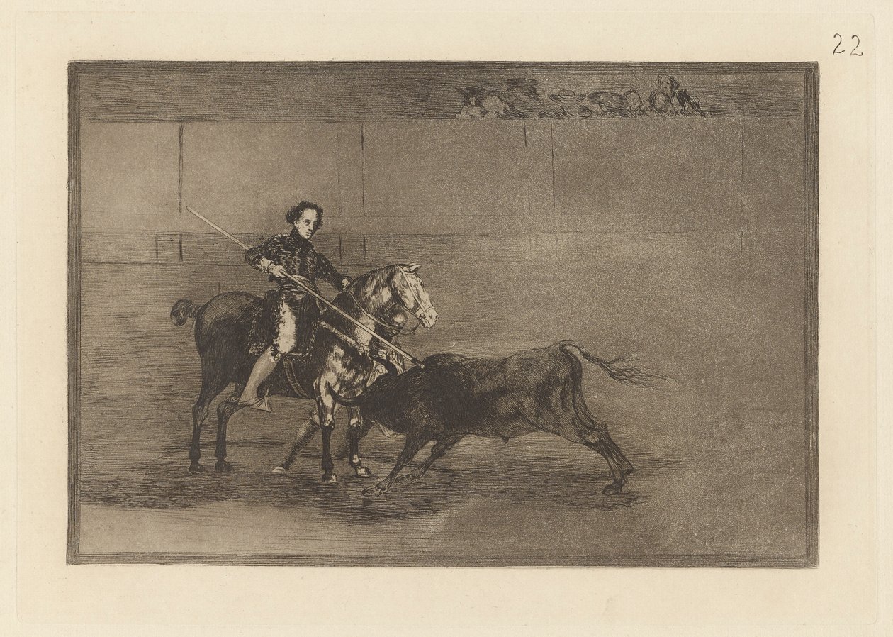 Manly Courage of the Celebrated Pajuelera in the Ring at Saragossa ...