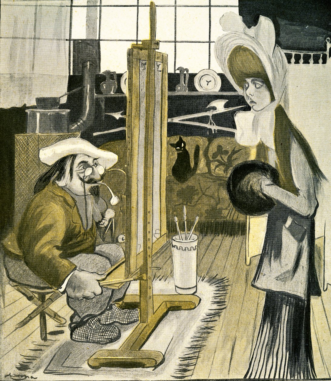 A Young English Woman Poses for a French Artist, 1903