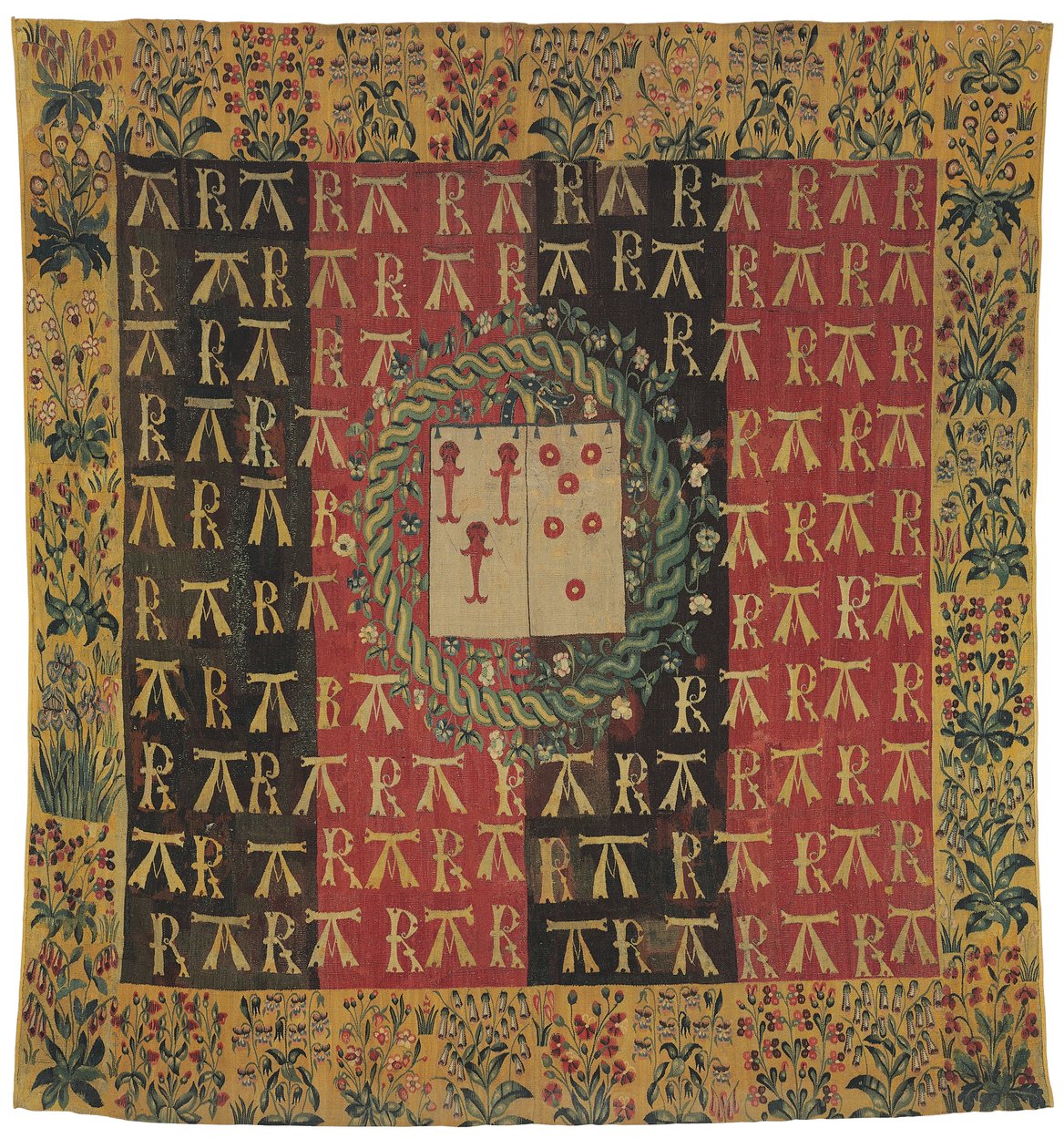 Armorial Mille-Fleurs Tapestry Depicting the Arms of Robert Chabot and ...