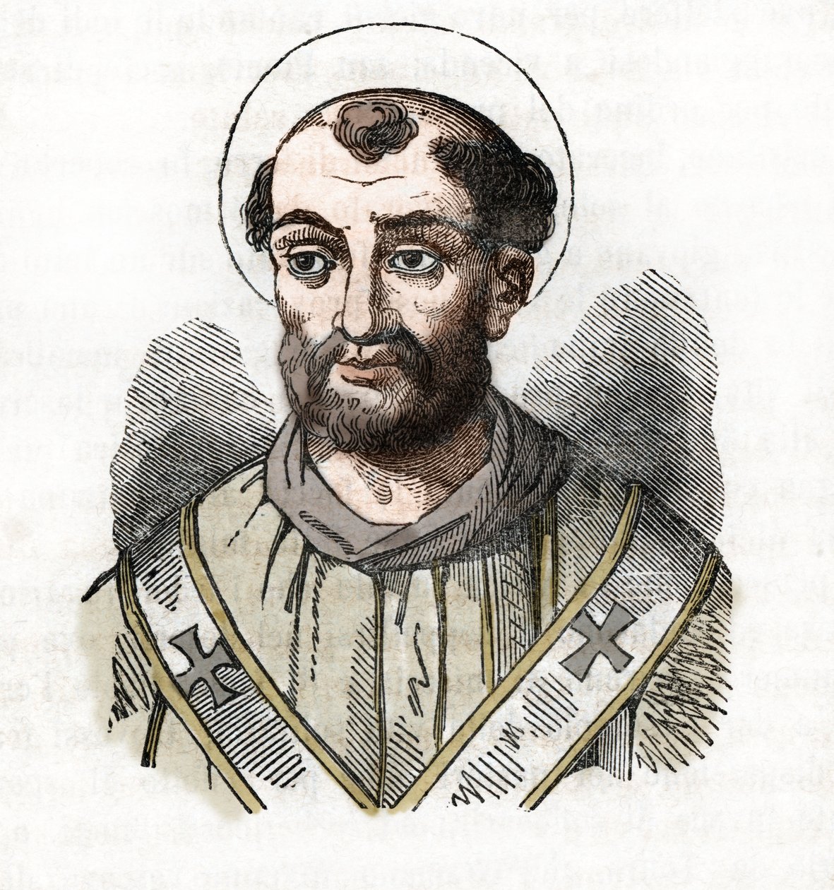 Representation of Pope Fabian, Drawing from 'Misteri del Vaticano' by ...