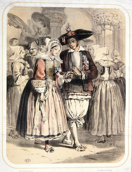 Bride and Groom from the Saille Region, France, c.1850