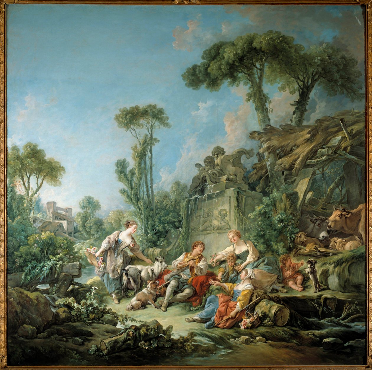 The idyll of the bucolic scene shepherd by François Boucher