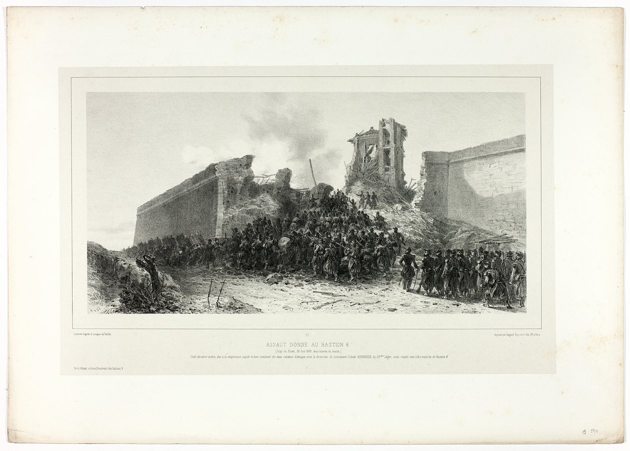 Assault of bastion no.8, from Souvenirs d’Italie: Expedition de Rome