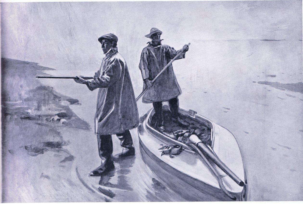 The Punt Gunner by Frank Southgate: Premium art reproduction