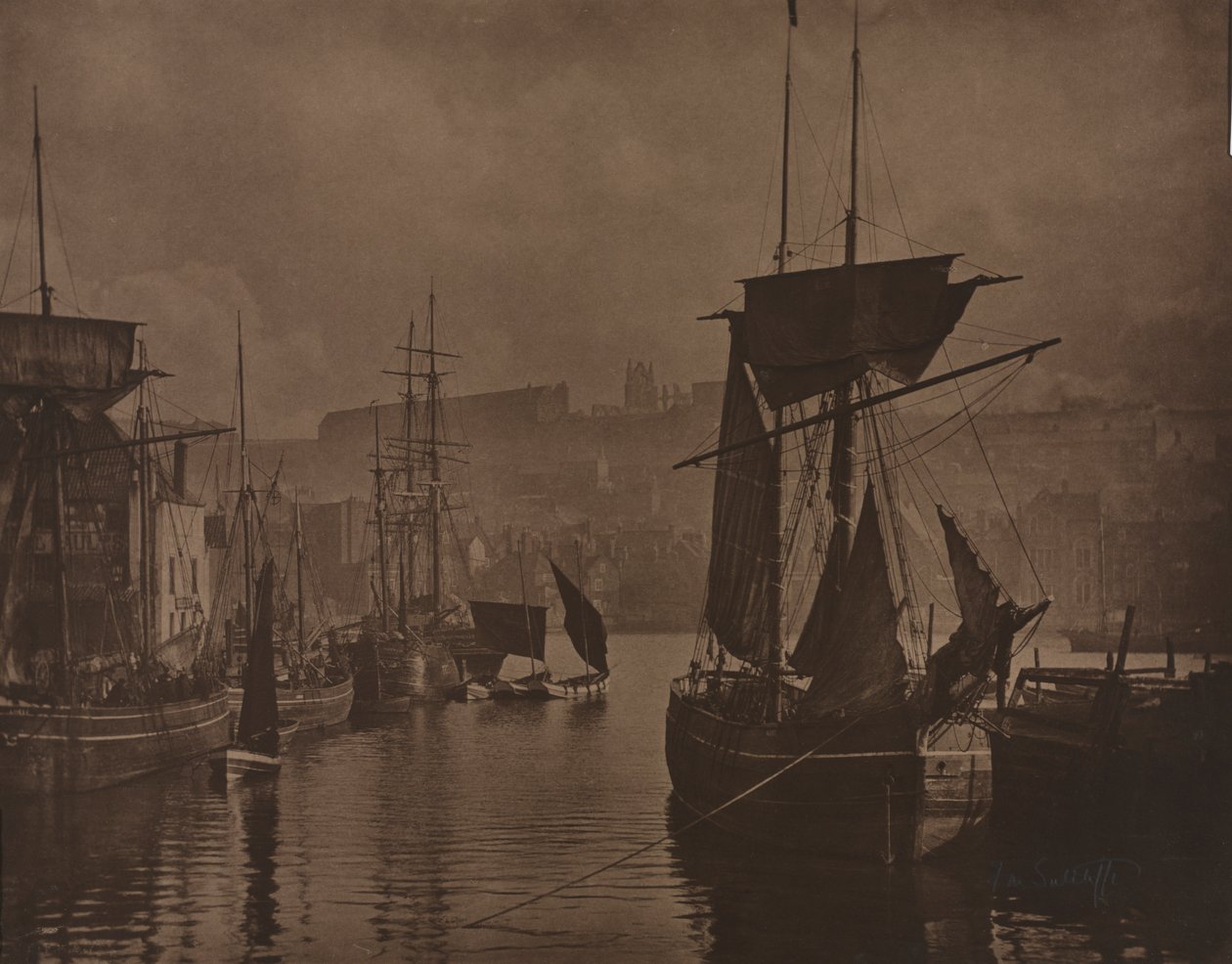 Whitby Harbor by Frank Meadow Sutcliffe: Fine art print