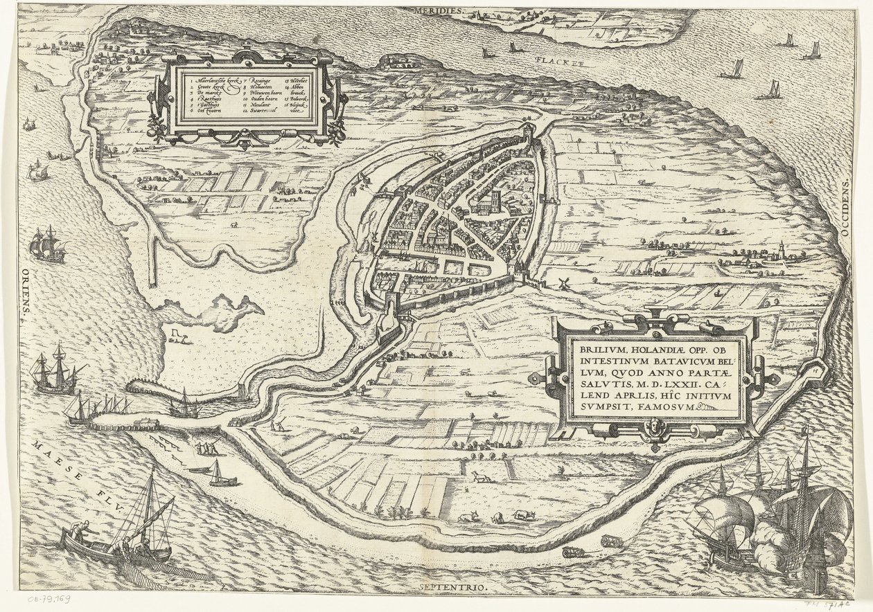 Map of the Island of Voorne and Plan of Brielle, 1572