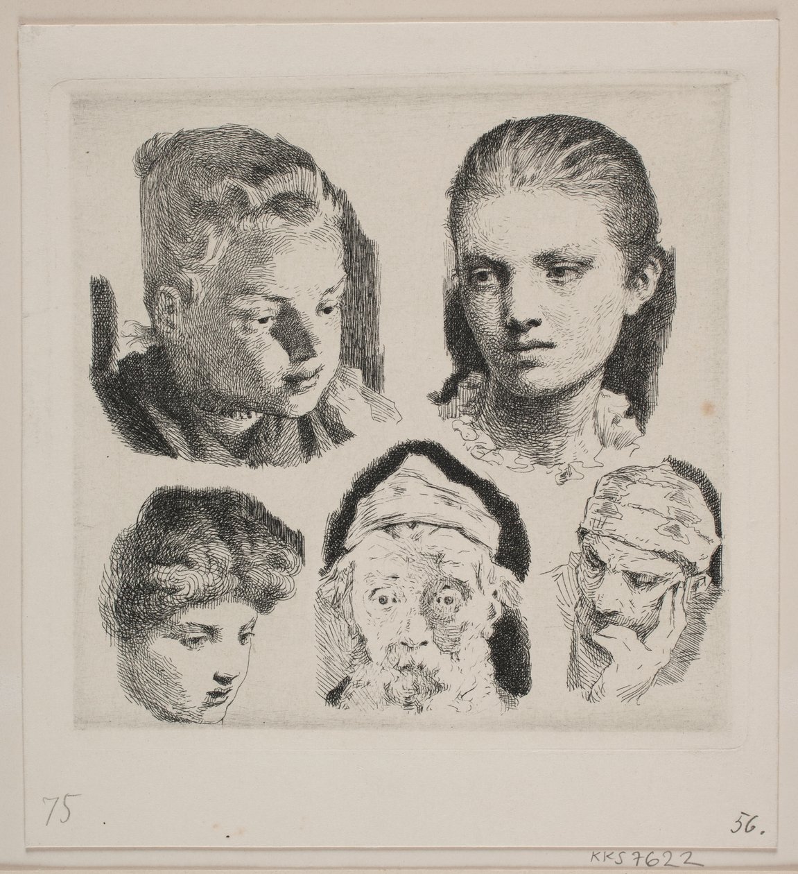 Test Plate: Four Heads by Frans Schwartz: Fine art print