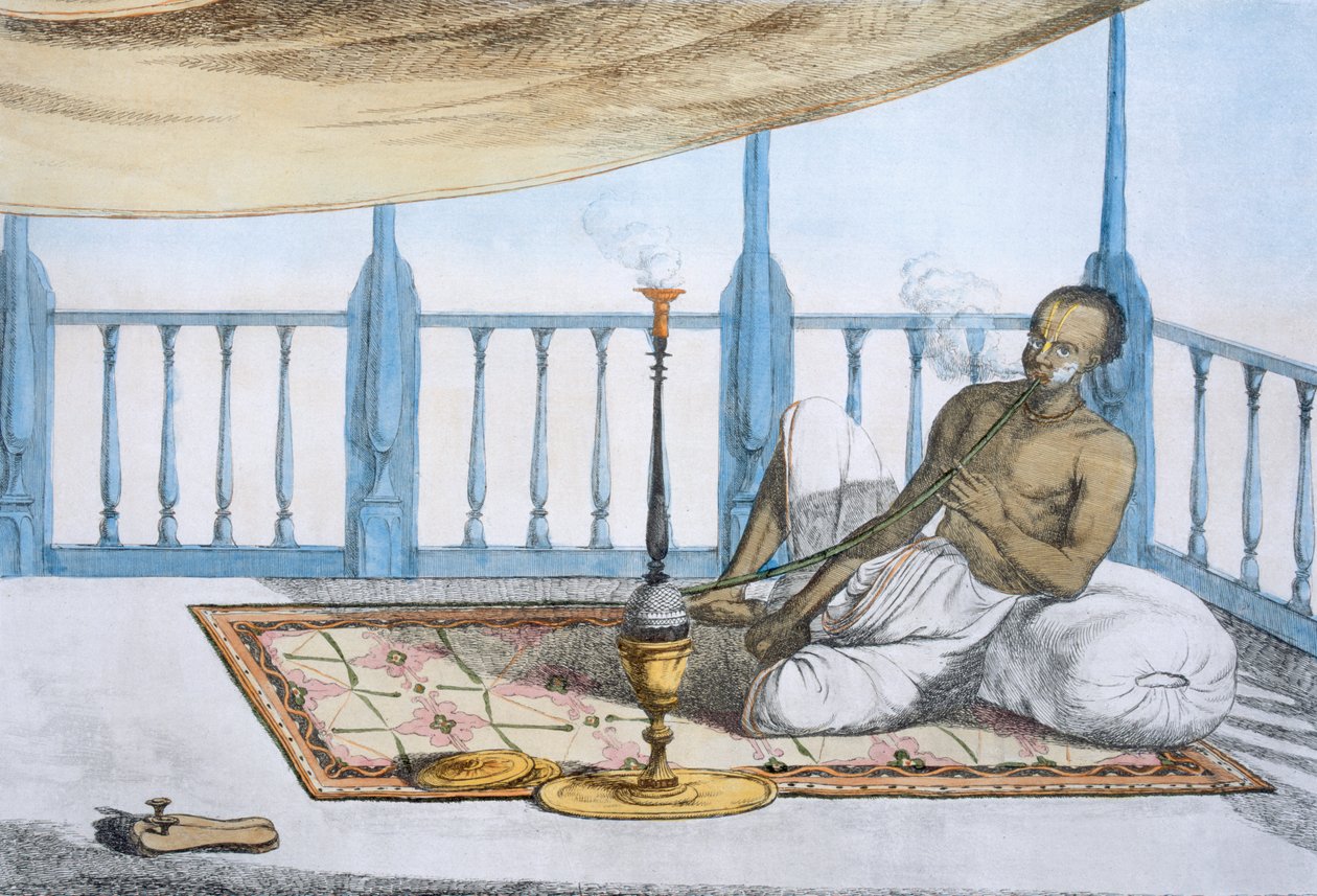 Man Smoking a Hookah of Hashish or Opium, from 'Les Hindous ou la ...