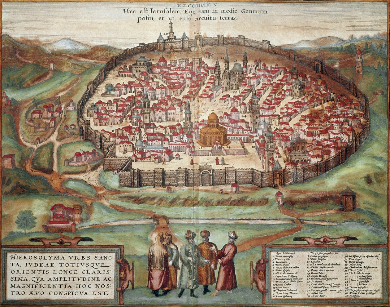 Map of Jerusalem by Franz Hogenberg: Buy fine art prints