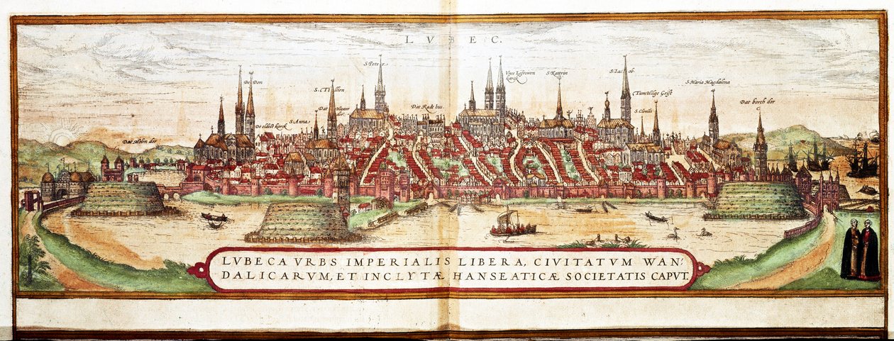 Map of Lubeck by Franz Hogenberg: Buy fine art print