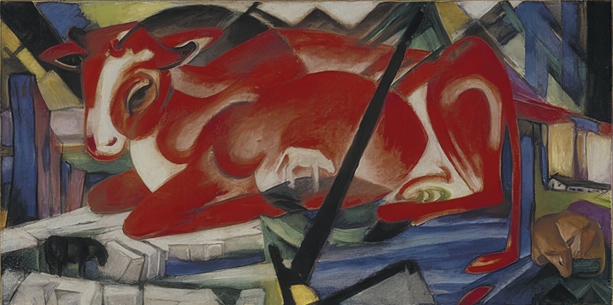 The World Cow By Franz Marc High Quality Fine Art Print