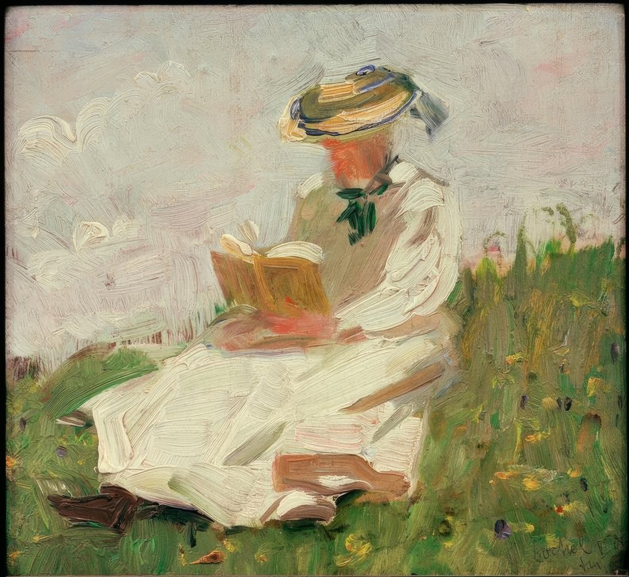 Woman Reading in Green by Franz Marc: Buy fine art prints