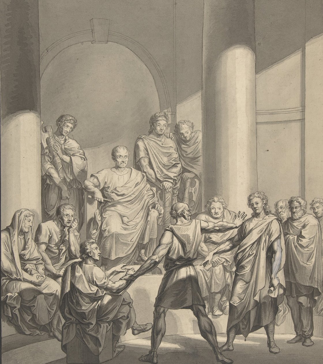 Assembly of Roman Figures, from Regulus, a play by Collin, 19th century