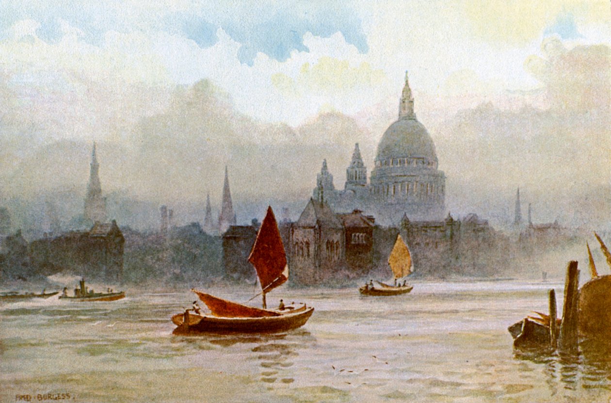 The Thames by Fred Burgess: Highest-quality art reproduction