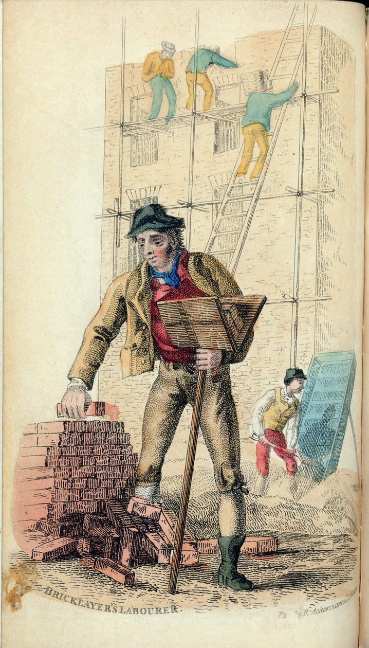 The Bricklayer's Labourer from Ackermann's 'World in Miniature'