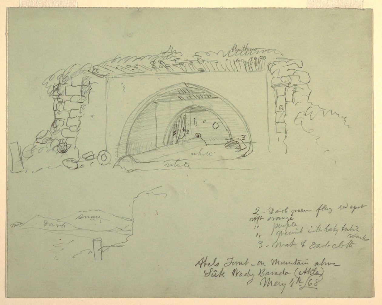 Abel's Tomb on Mountain above Suk Wadi, May 4, 1868