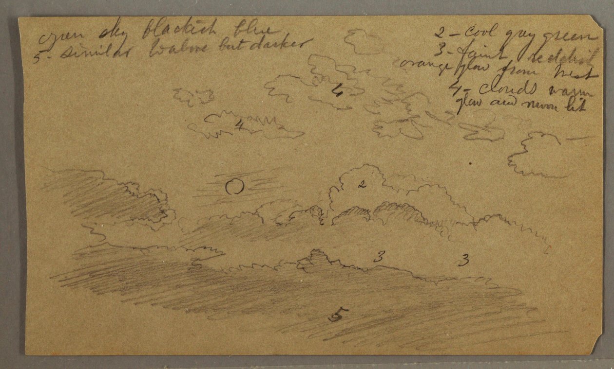Drawing, Cloudy Sky, Full Moon, possibly 1865–66