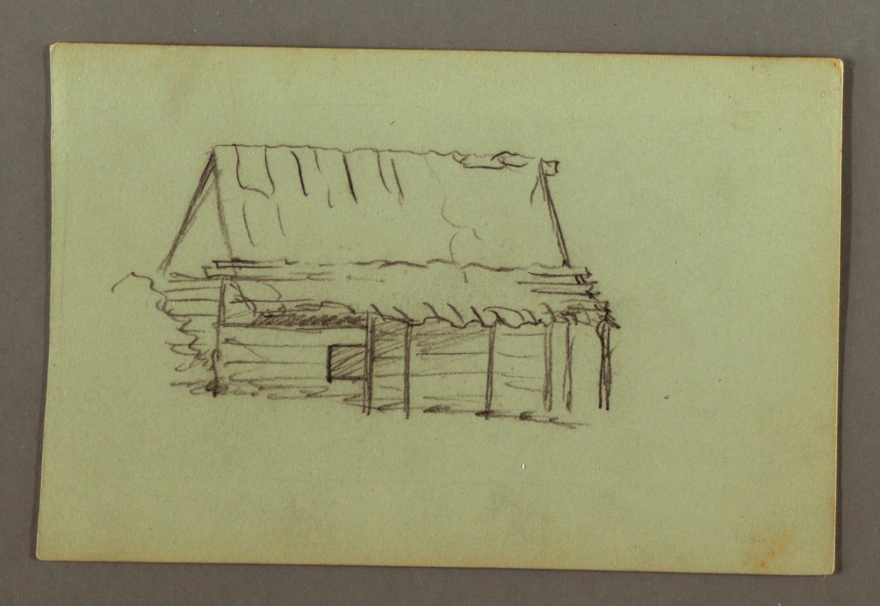 Log cabin, possibly 1856 by Frederic Edwin Church