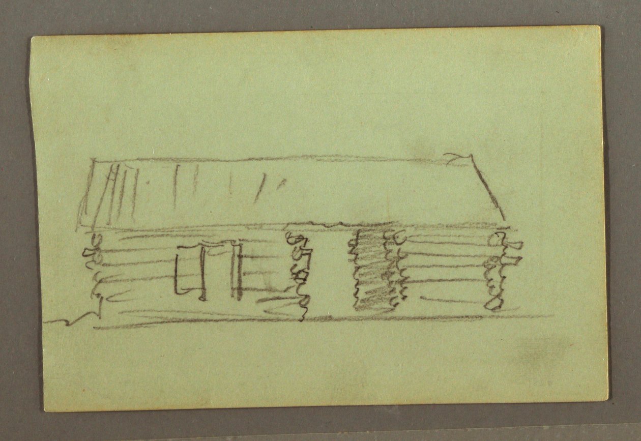 Log cabin, possibly 1856 by Frederic Edwin Church