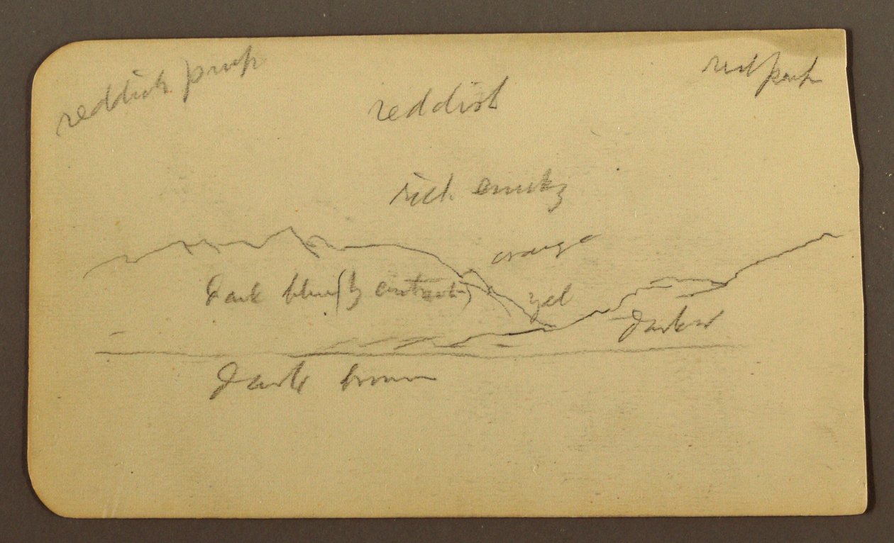 Mountain Landscape; Verso: Inscriptions, 1885