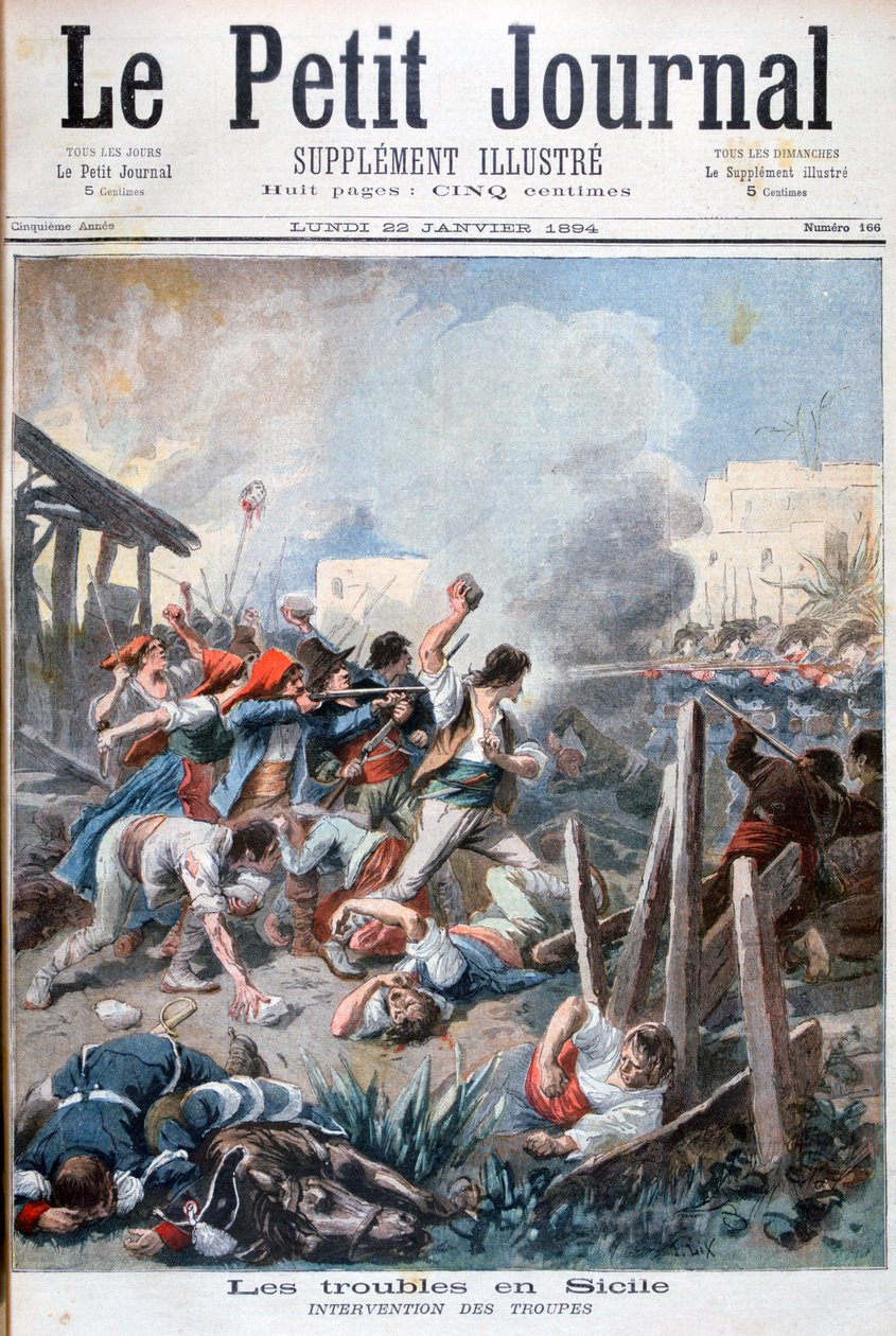 Riots in Sicily, 1894 by Frederic Lix: Buy fine art print