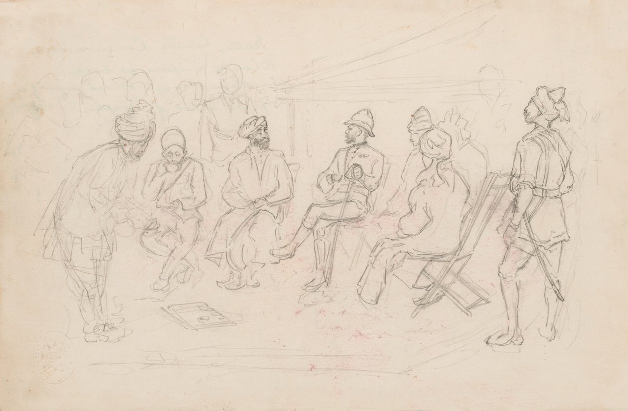 The meeting between Cavagnari and the Khan of Lalpura at Dakka in ...