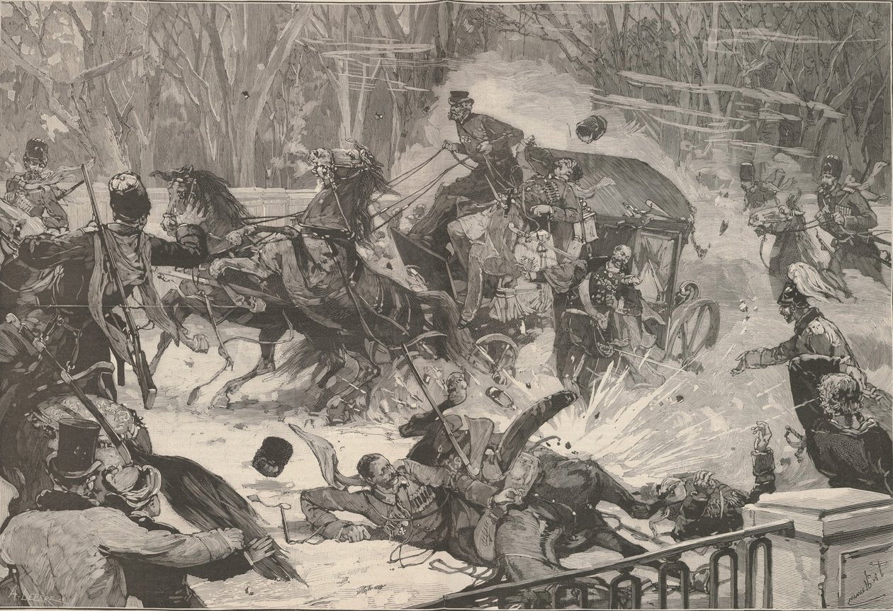The Assassination of Alexander II on 13 March 1881. From Le Monde Illustré