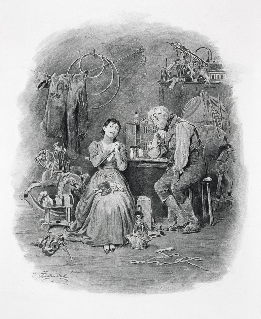 Caleb Plummer and his blind daughter, from 'Charles Dickens: A Gossip ...