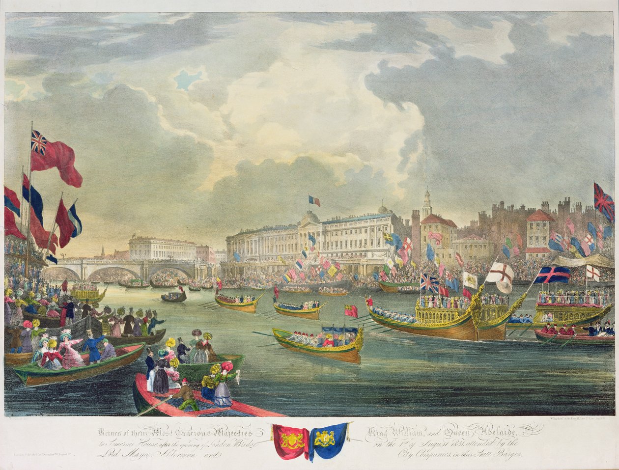 View of the River Thames during King William IV and Queen Adelaide ...
