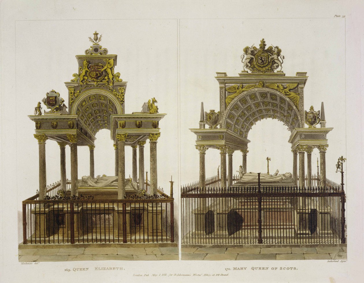 The Tombs of Queen Elizabeth I and Mary Queen of Scots, plate 39 from ...